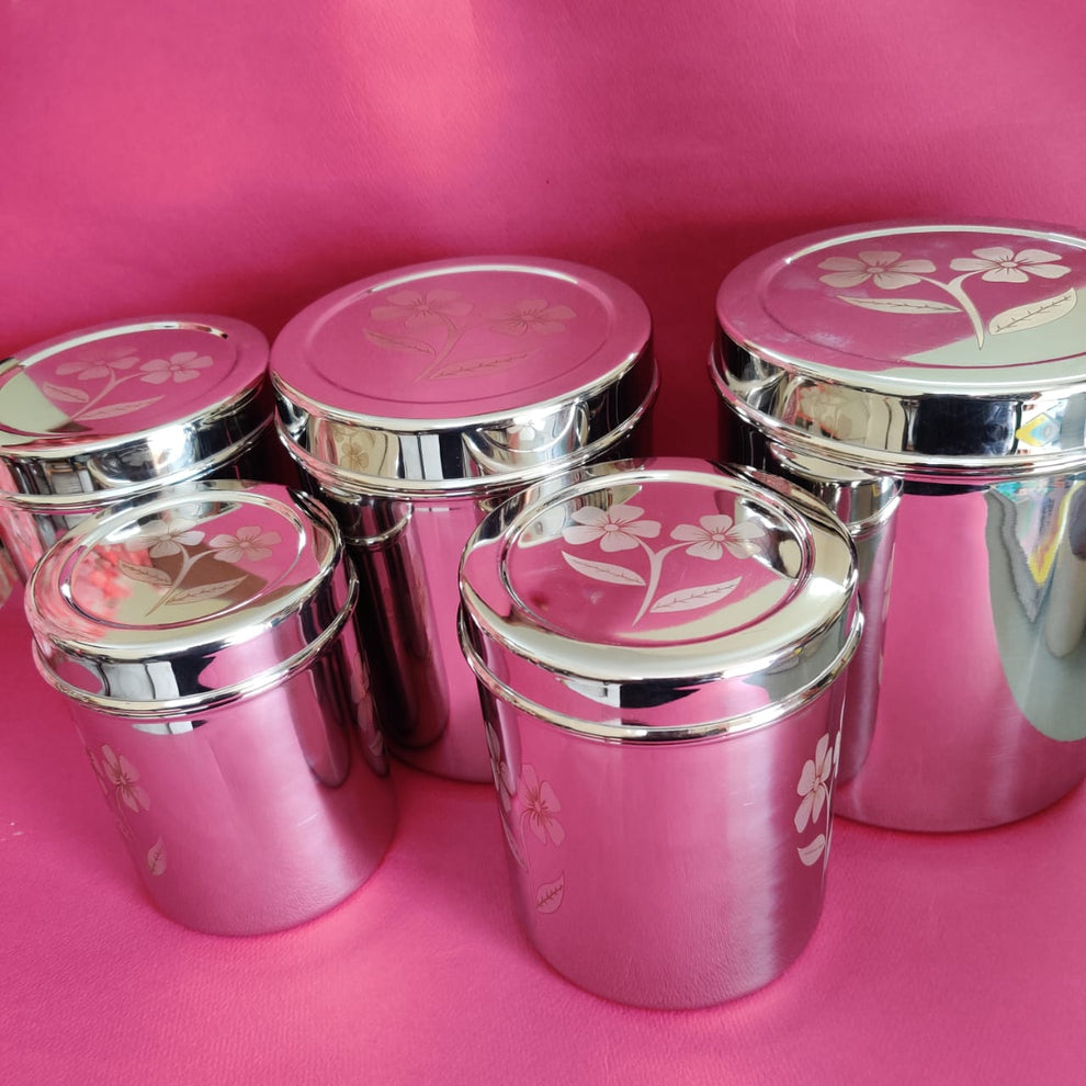 Storage Containers Kitchen - Karaikudi Kitchen Dabba Setof 5 – Annams Shop