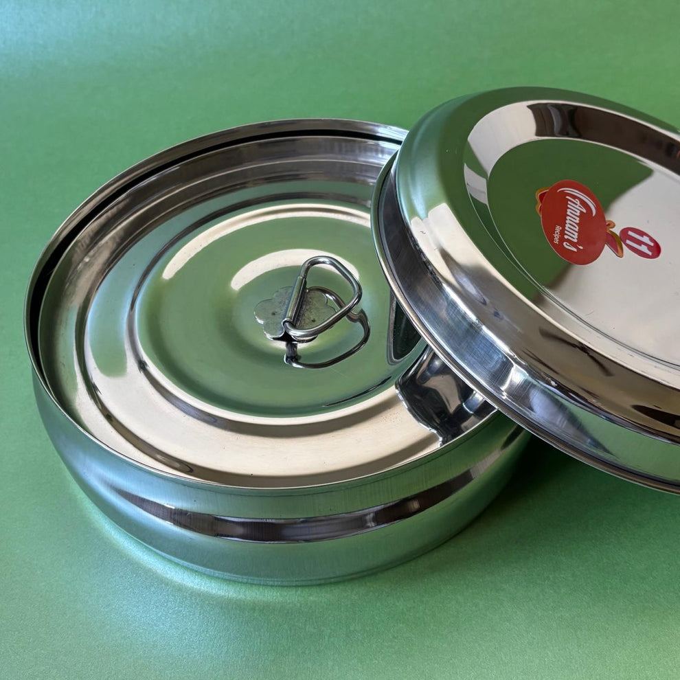 Bulging Masala box -Anjaraipetti | Stainless steel – Annams Shop